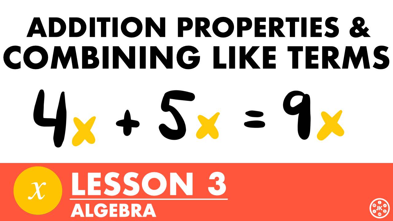 Algebra Lesson 3: Addition Properties & Combining Like Terms