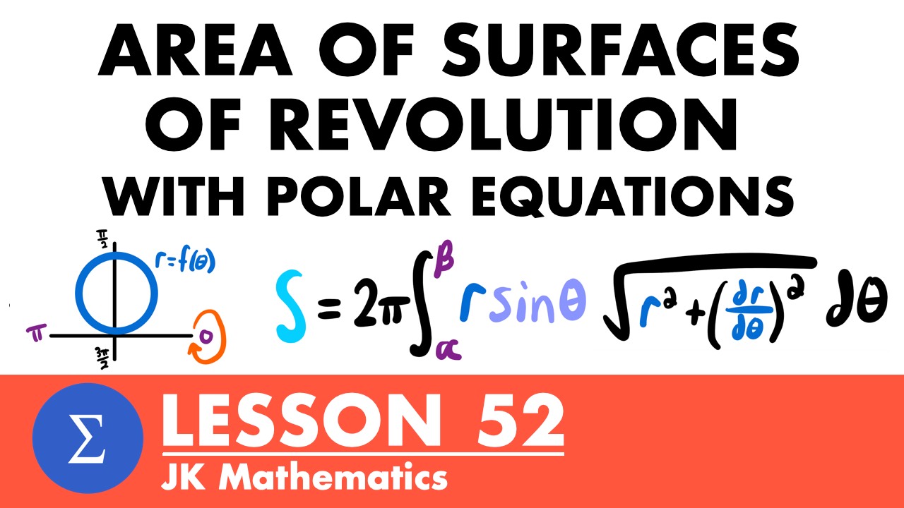 Area of Surfaces of Revolution with Polar Equations - Calculus 2