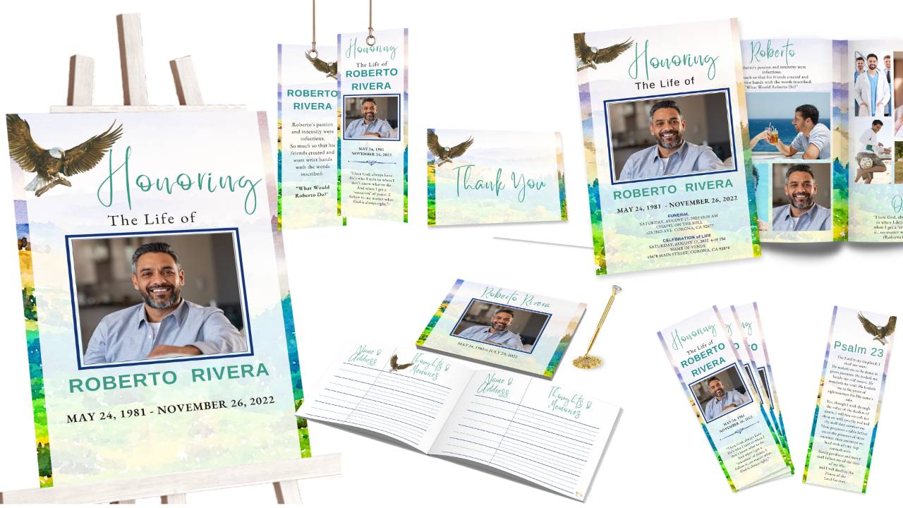 Great Outdoors-Mountain Funeral Templates | Celebration of Life Bundle