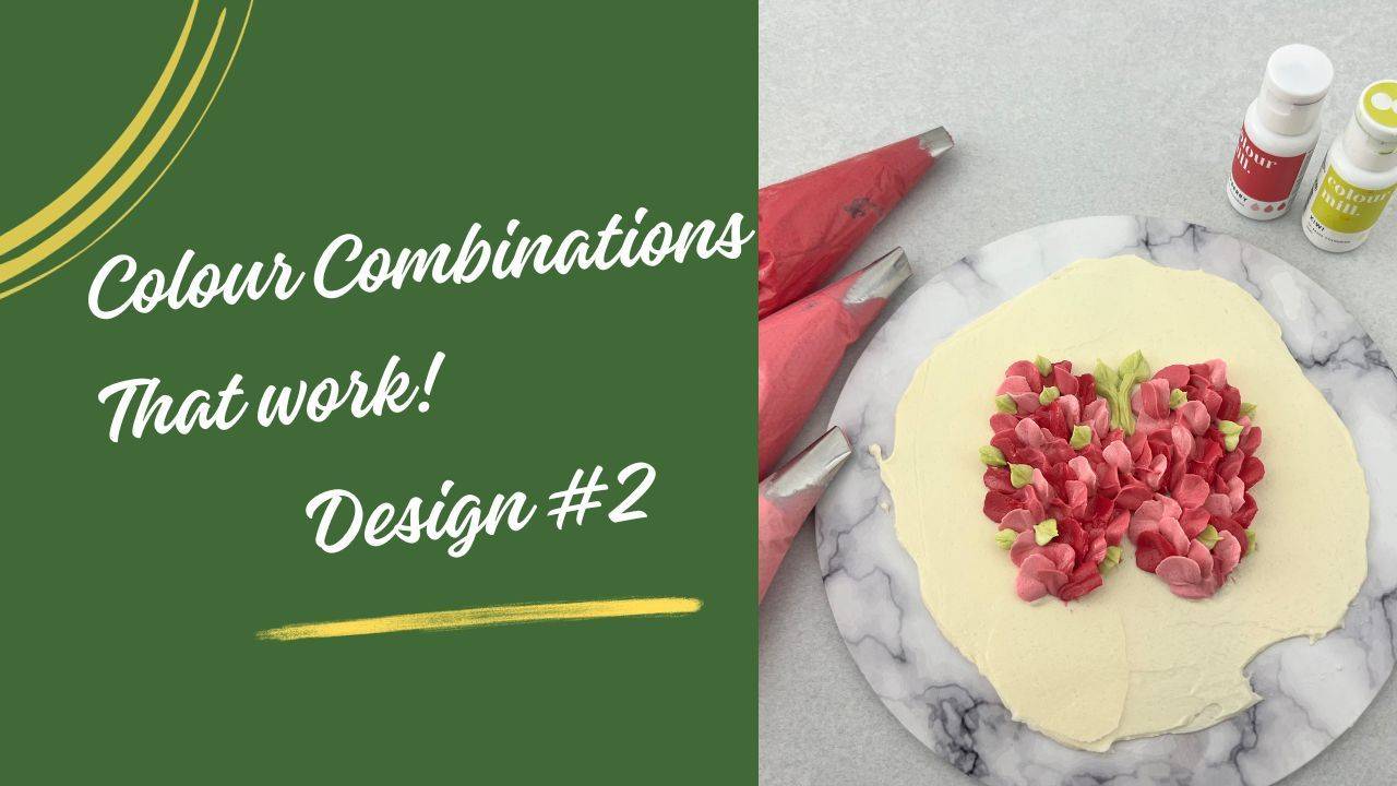 Cake Decorating Colour Combinations - Pink & Green - Design #2