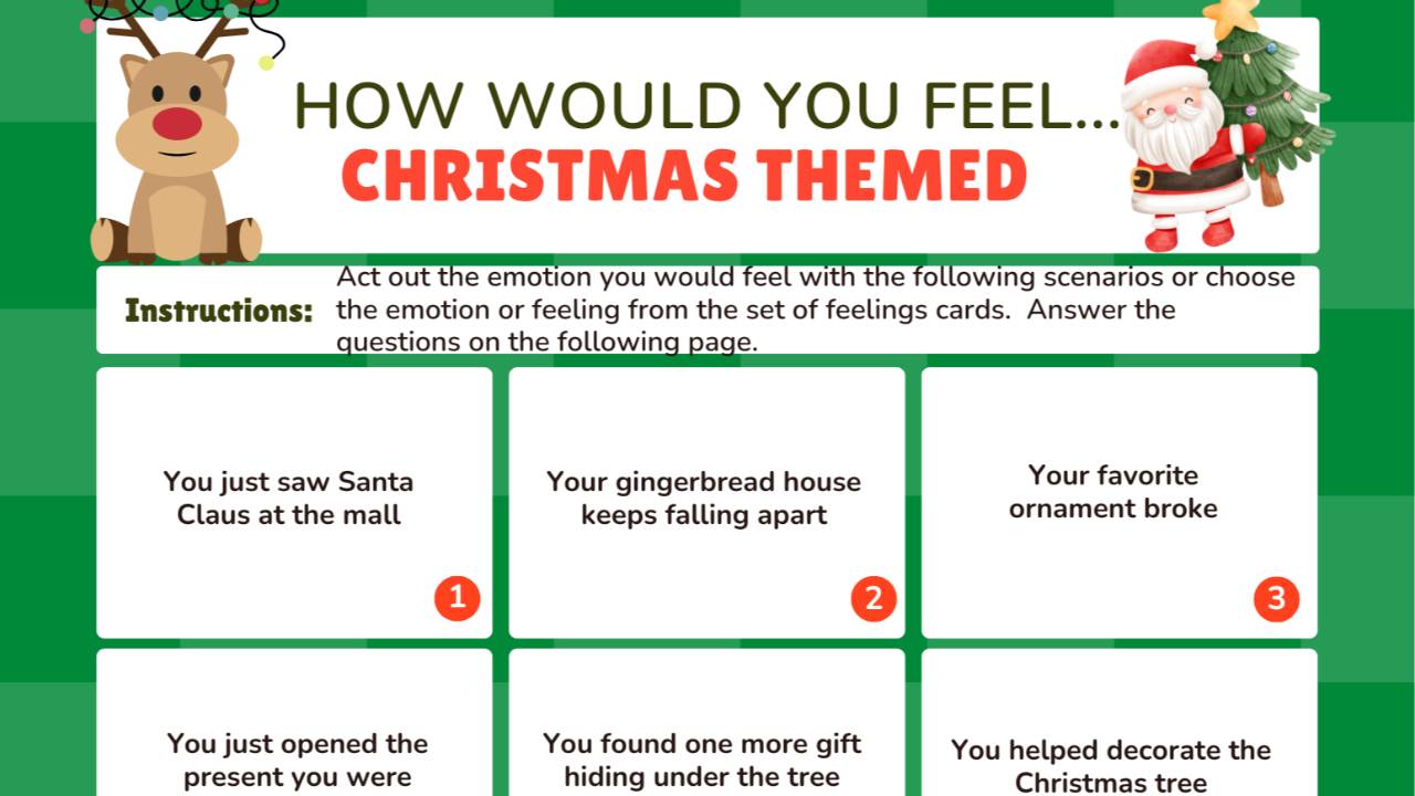 Christmas Emotional Regulation Worksheet
