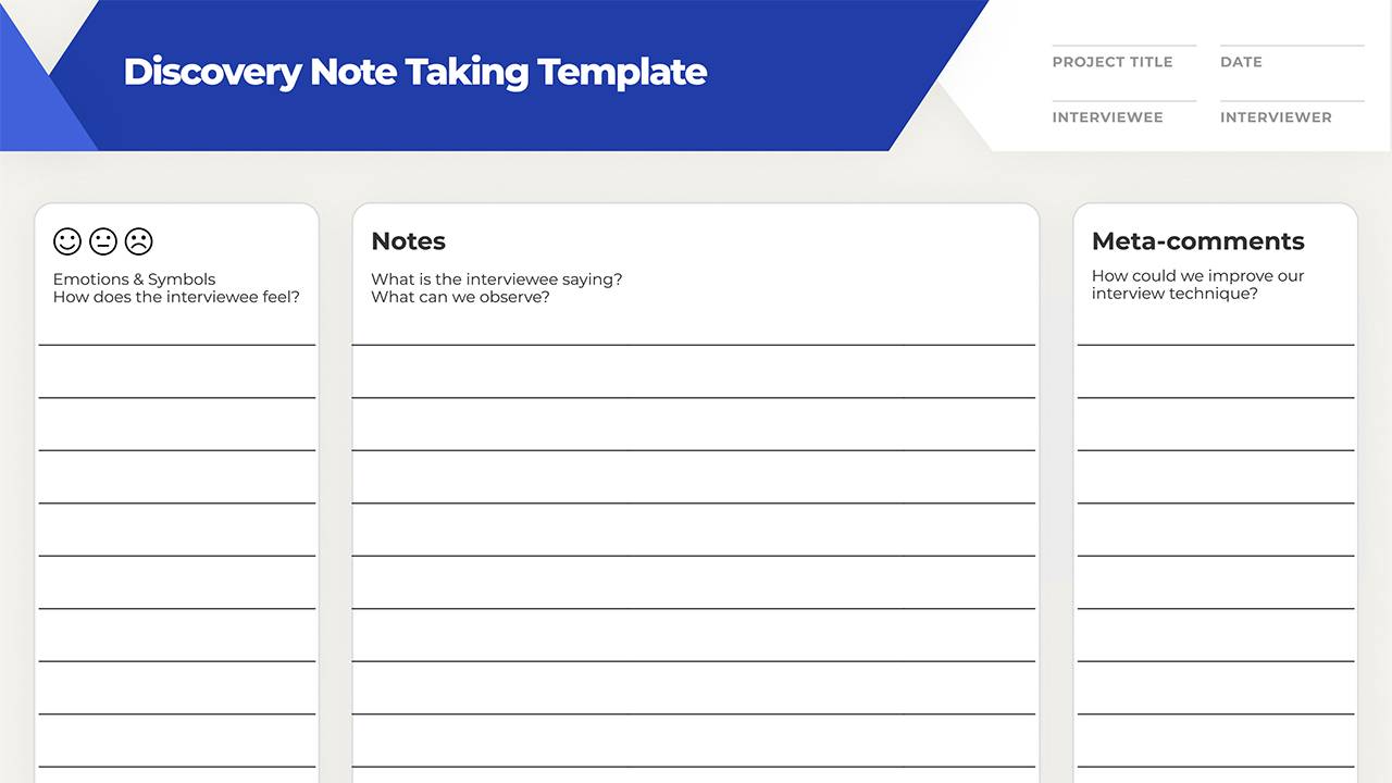 Discovery Note Taking Template