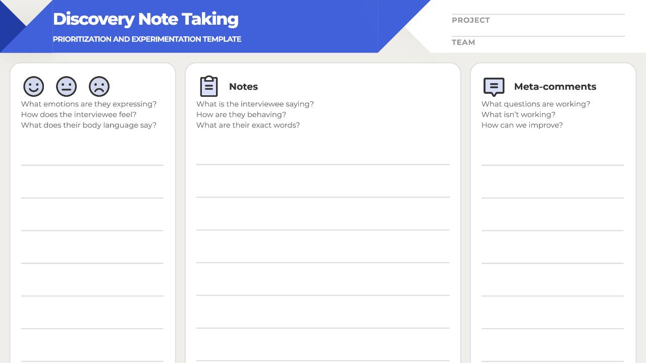 Discovery Note Taking Template