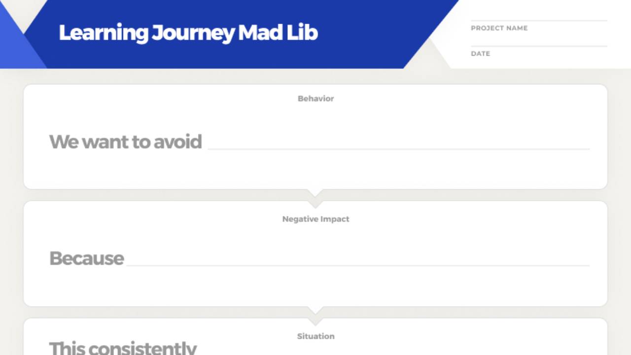 Learning Journey Mad Lib Template