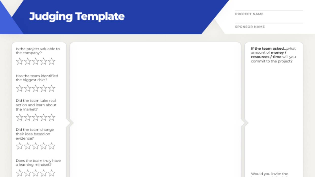 Innovation Board Judging Template