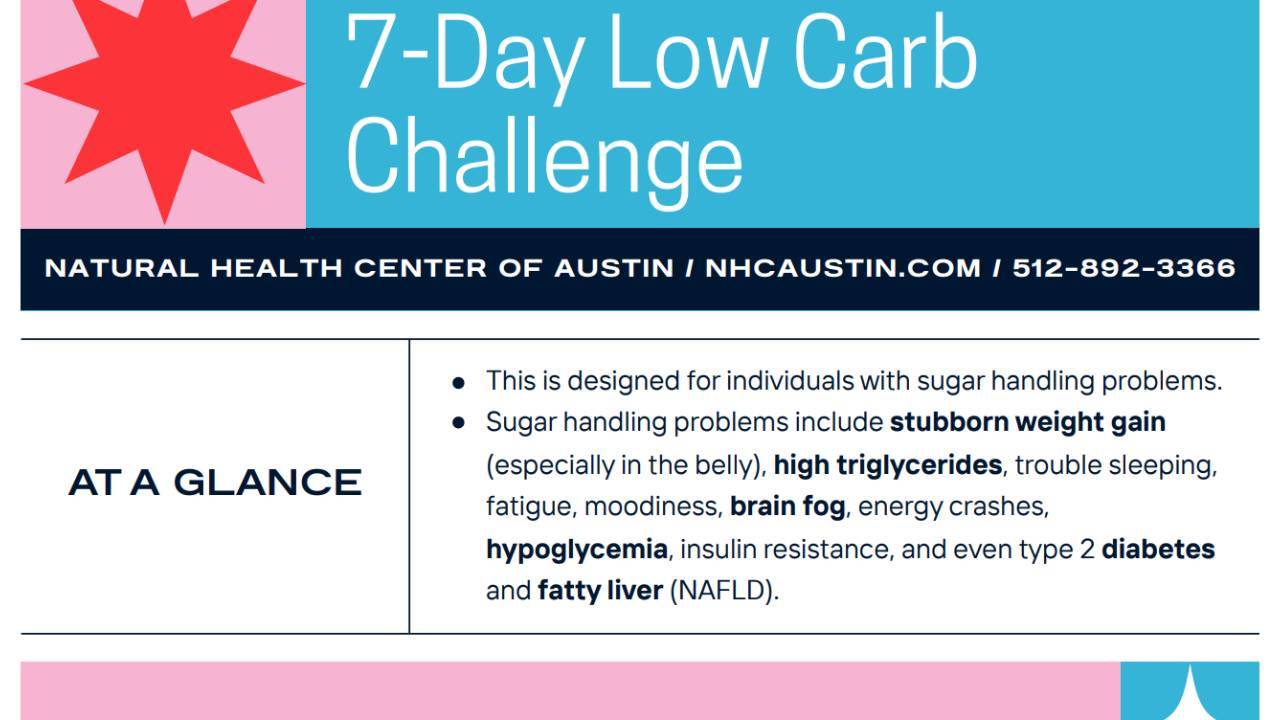 7 Day Low Carb Challenge for Reducing Blood Sugars | NHC Austin