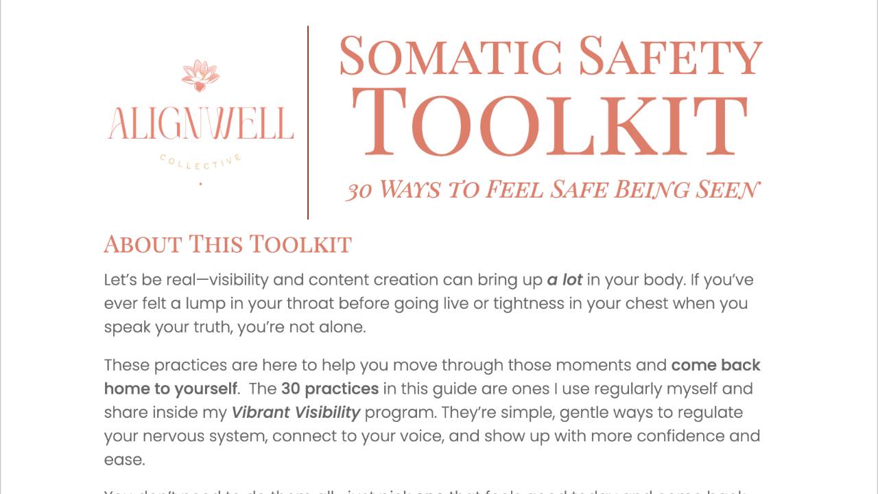 The Somatic Safety Toolkit
