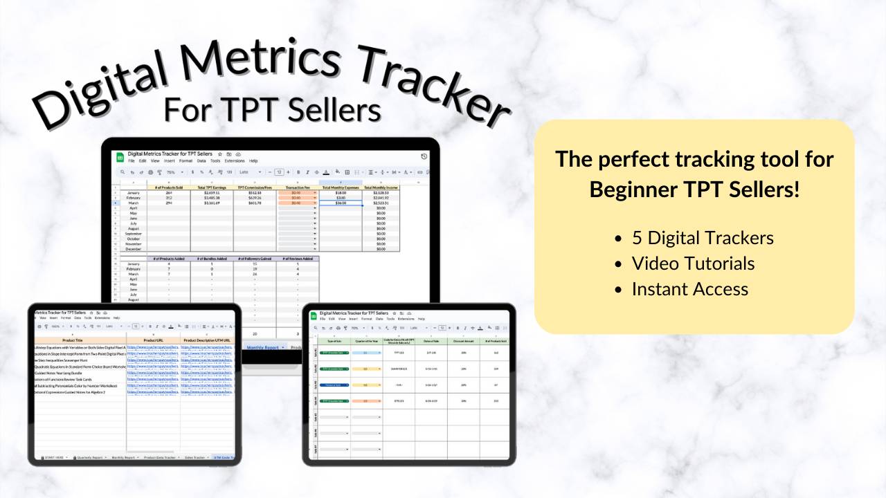 Digital Metrics Tracker for TPT Sellers