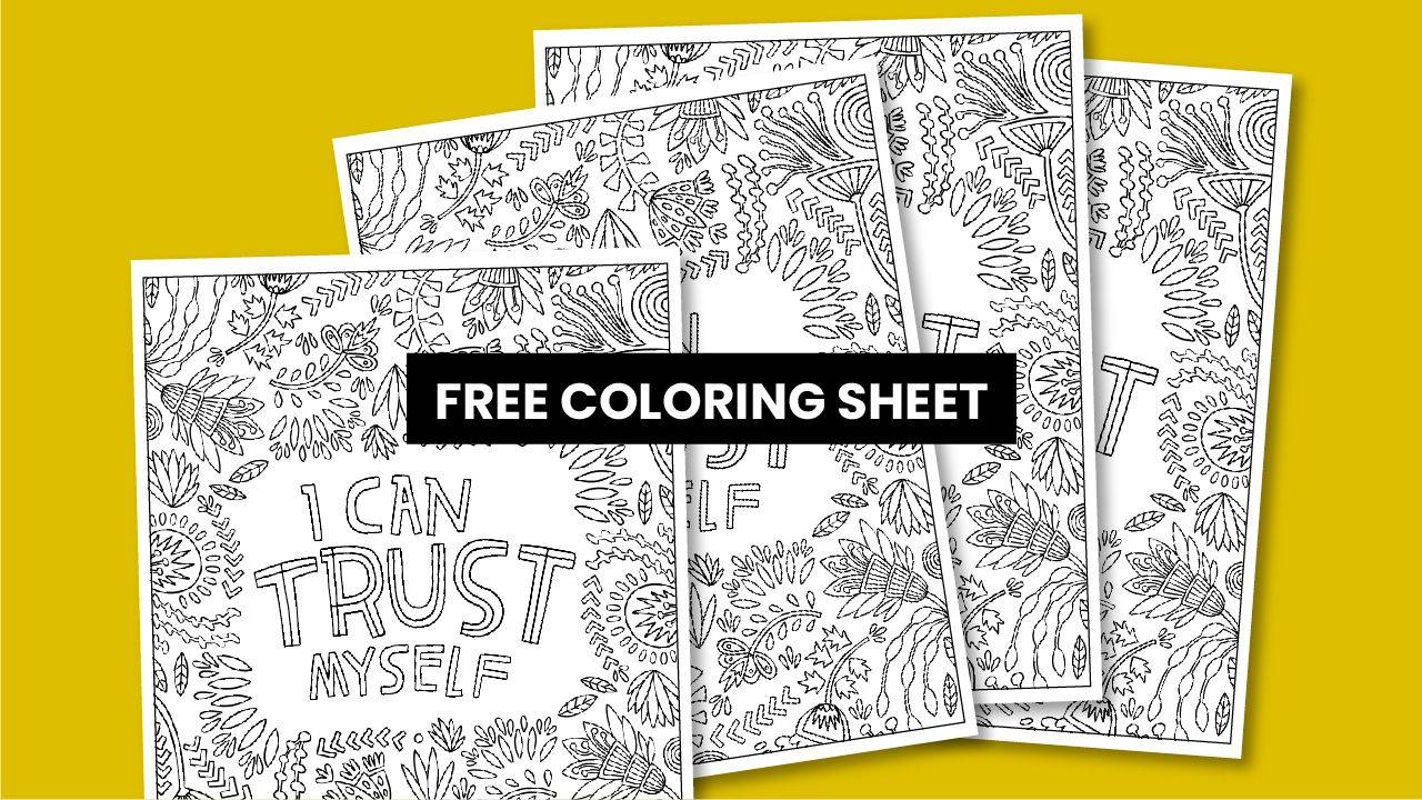 'I Can Trust Myself' coloring sheet