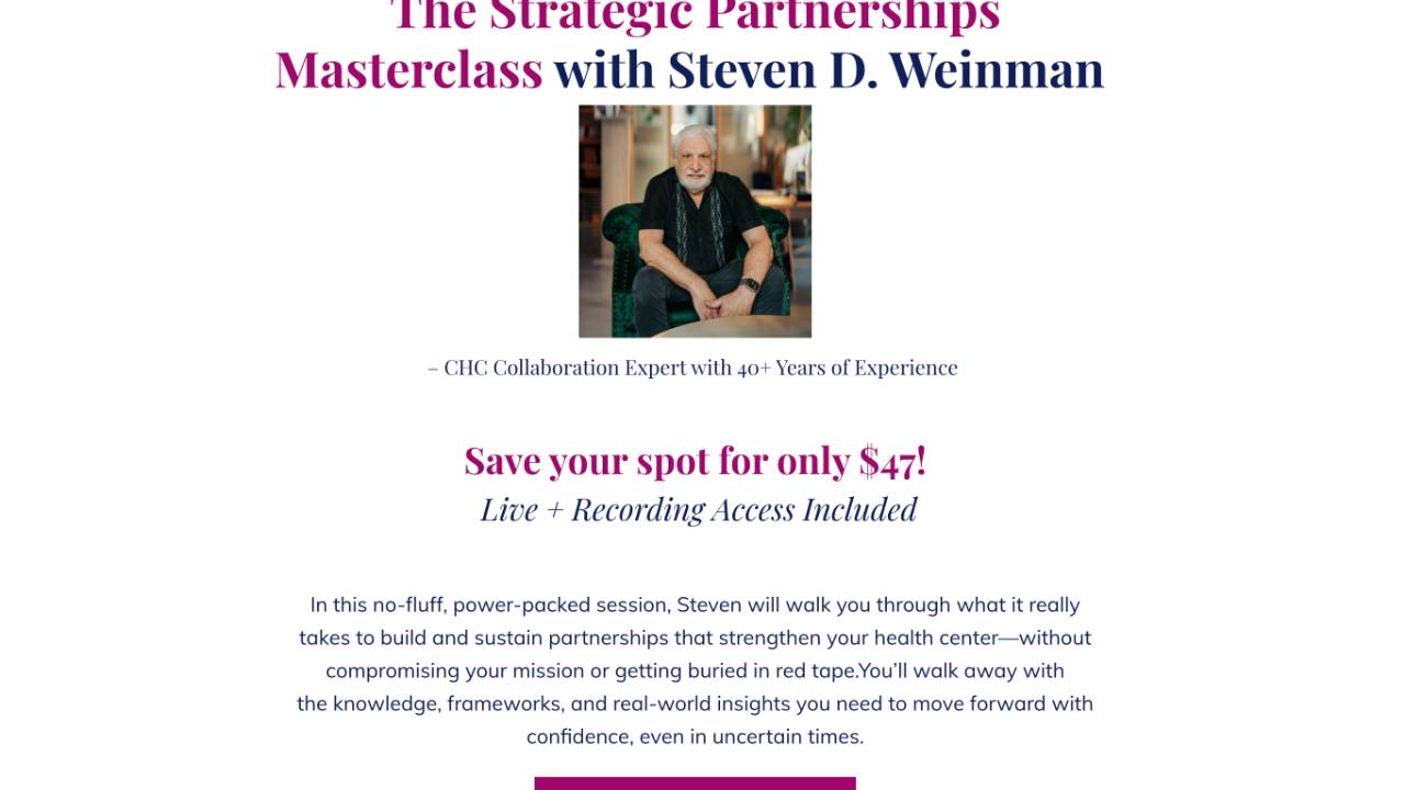 The Strategic Partnerships Masterclass with Steven D. Weinman