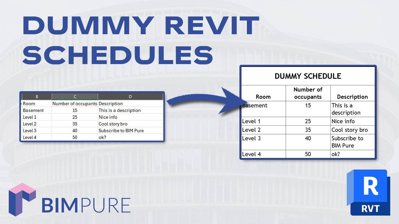 Create a Dummy Schedule in Revit
