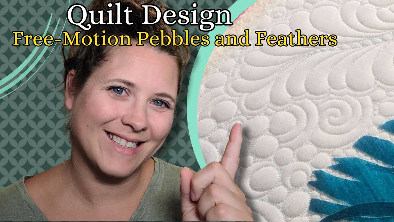 Quilting Design - Free Motion Pebbles and Feathers