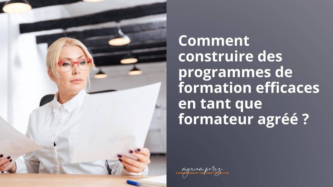 Formateur agréé : Comment construire des programmes de formation