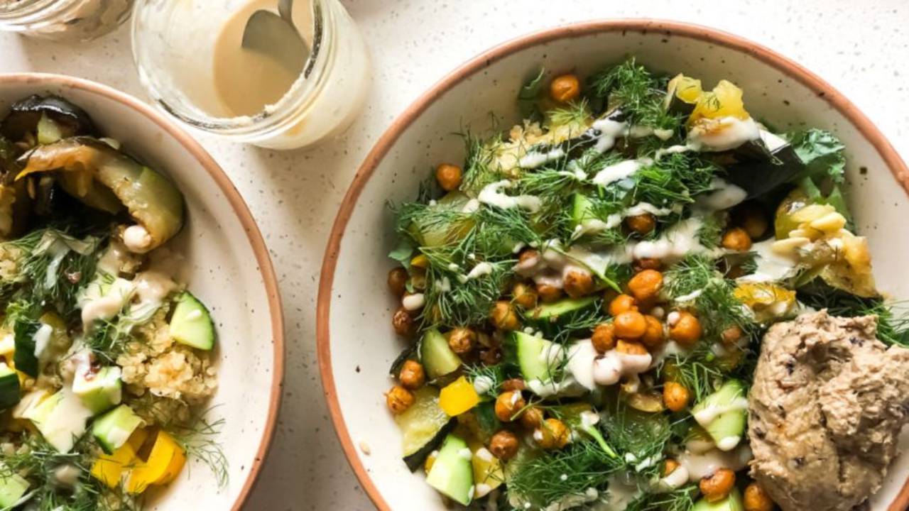 Herbed Quinoa & Roasted Vegetable Bowls