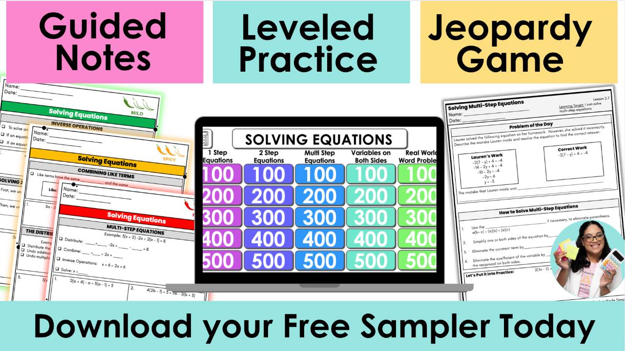 Free Sampler | Scaffolded Notes & Leveled Practice for Real Classroom