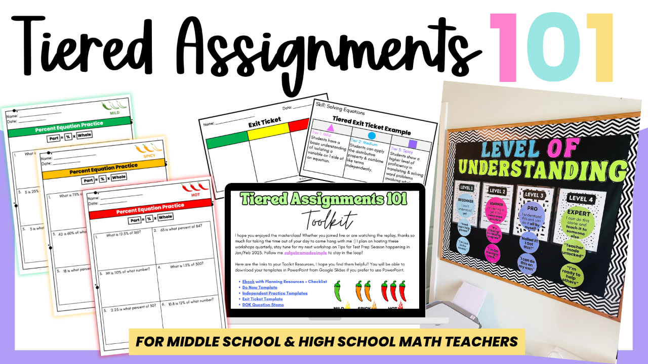 Tiered Assignments 101 | Differentiate Math Lessons Without Stress