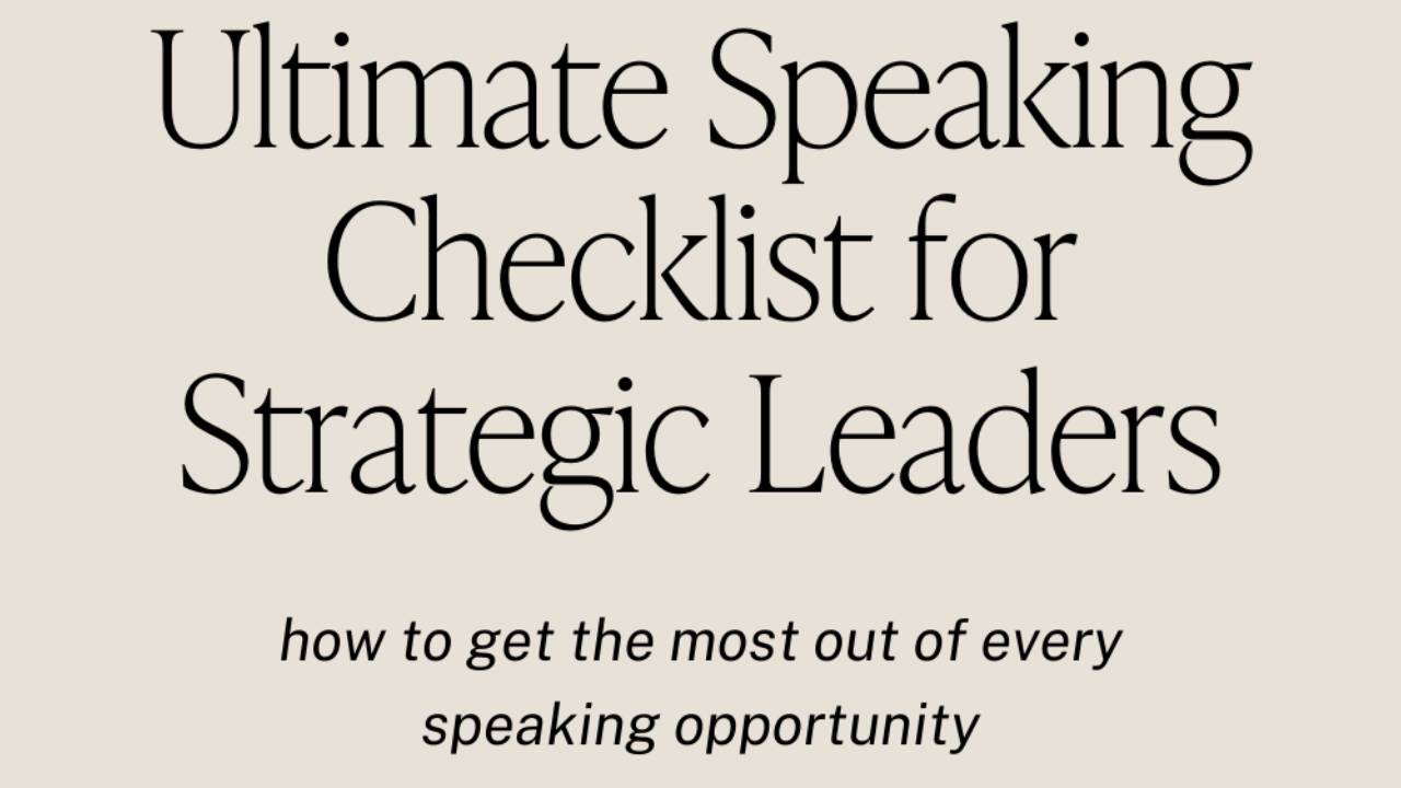 The Ultimate Speaking Checklist