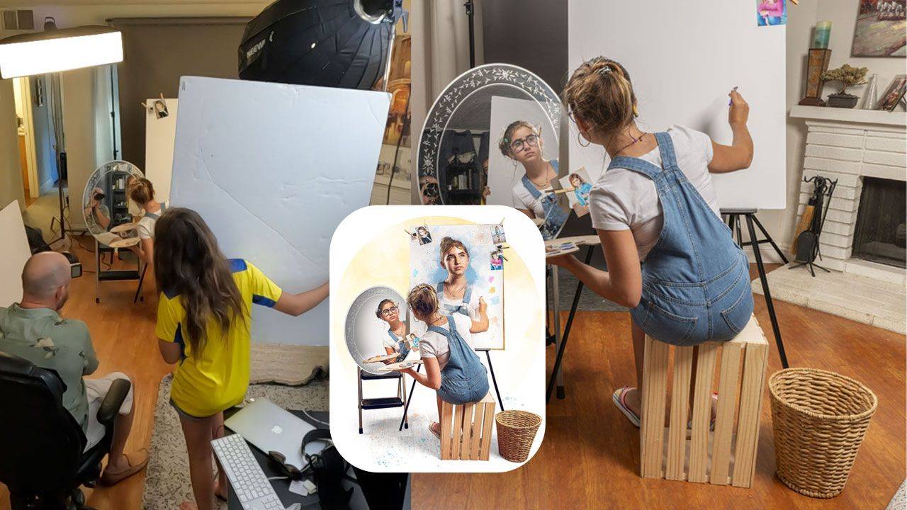 Triple Self Portrait Photo Setup