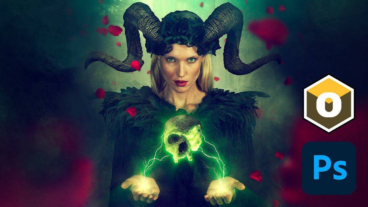 Maleficent Photoshop Composite Tutorial using Optics by Boris FX