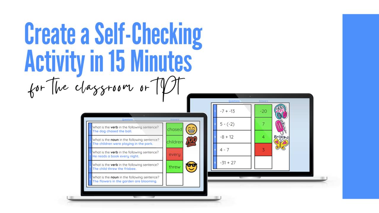 Create a Self-Checking Activity in 15 Minutes