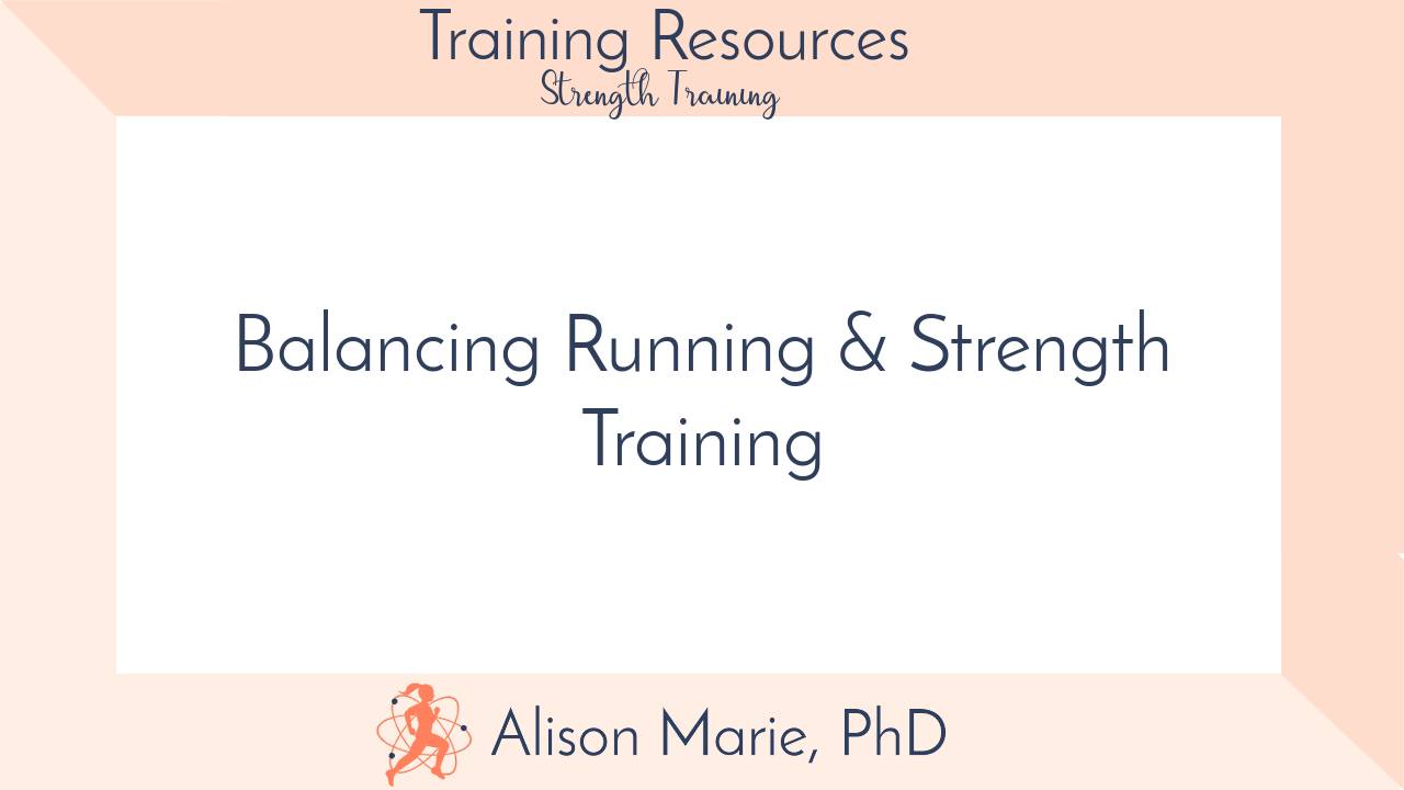 Set your Running and Strength Training Weekly Schedule
