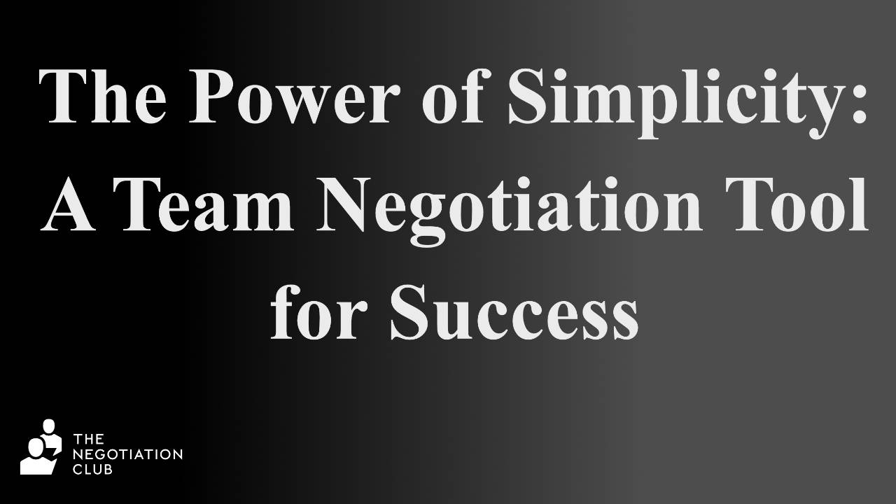 The Best Negotiation Tool For A Successful Team Negotiation