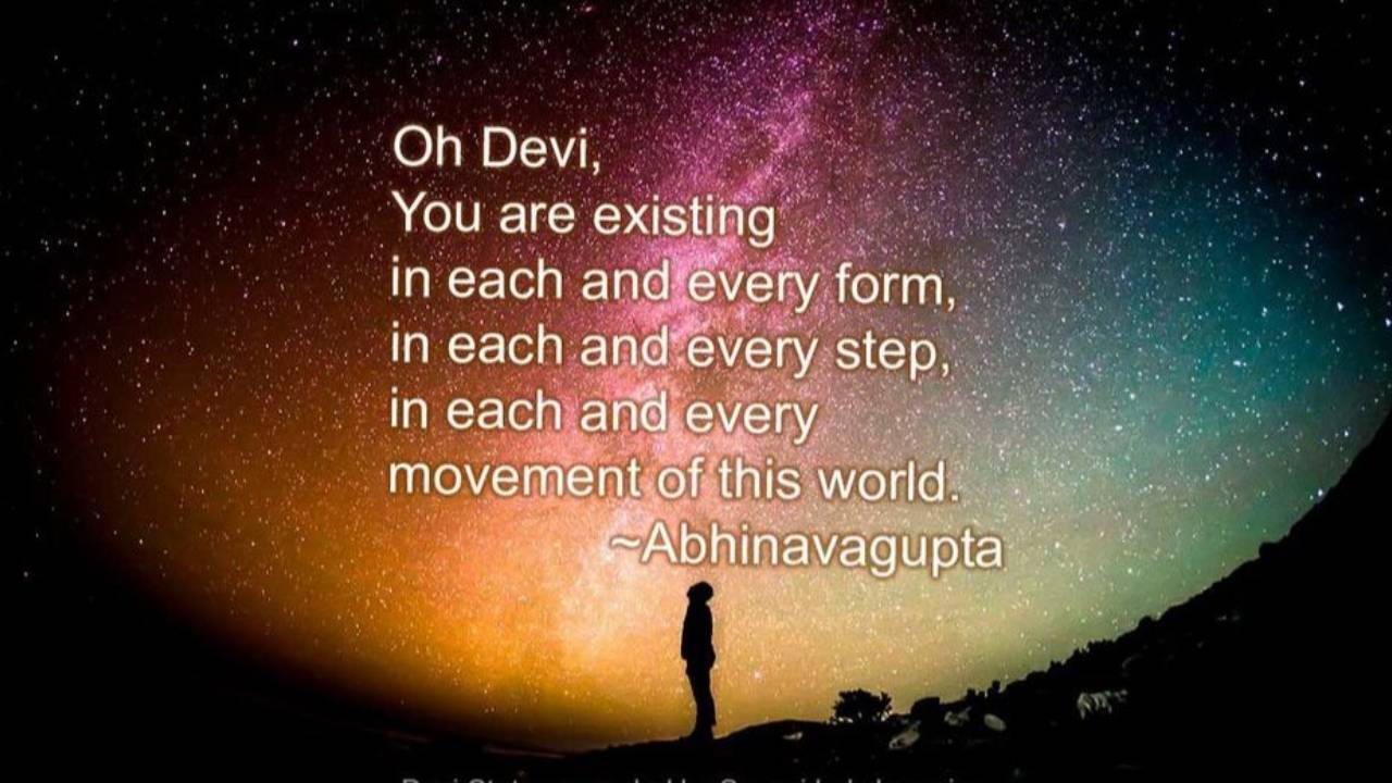 Who is the supreme Devi and where does she exist? by Abhinavagupta