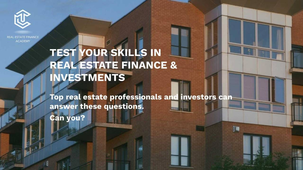 Free Skills Challenge in Real Estate Finance and Investments