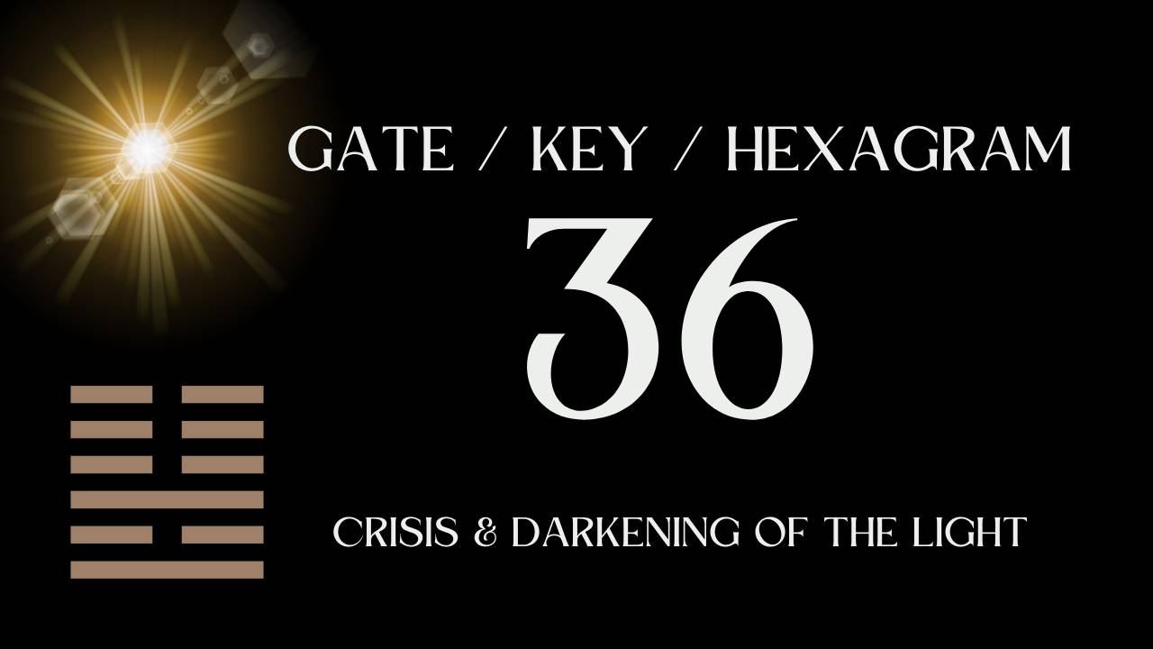 Human Design Gate 36 - Gene Key 36 - I Ching Hexagram 36: Crisis