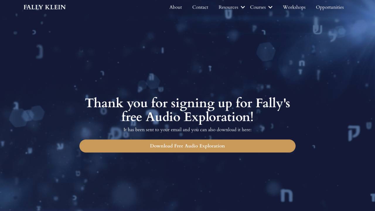 Thank you for signing up for the Audio Exploration!