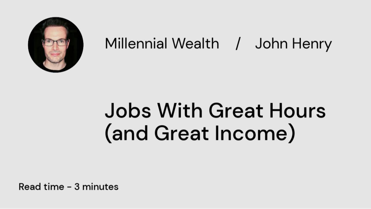 Jobs With Great Hours (and great income)