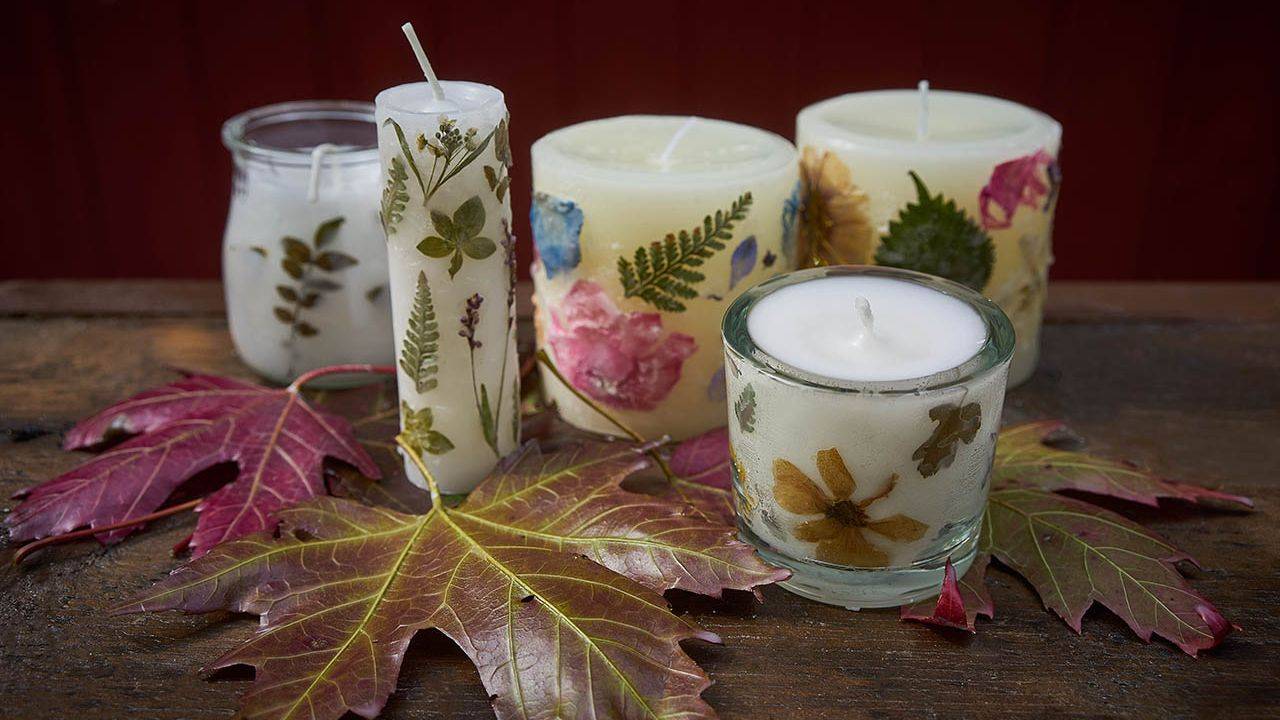 How to Make Pressed Flower Candles