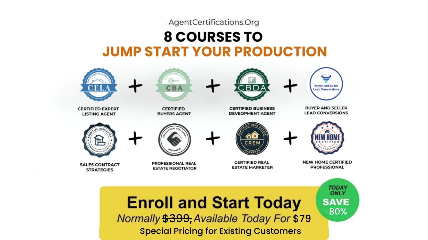 8 Professional Certifications. one package