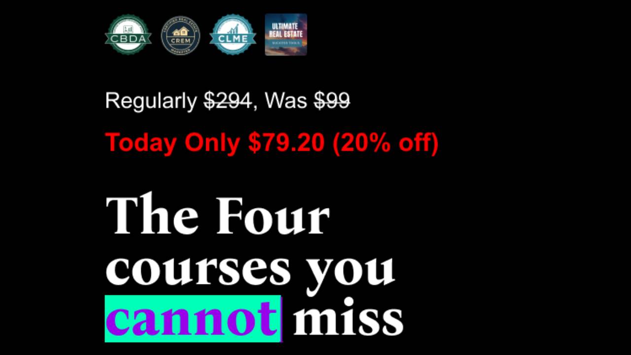 Four Courses You Cannot Miss + Bonus Tools - 20% off Offer