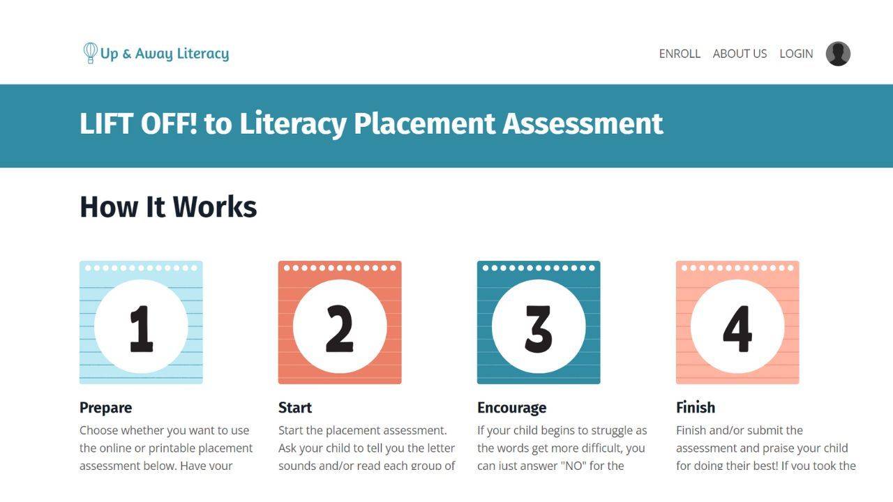 Placement Assessment | LIFT OFF! to Literacy Reading Program