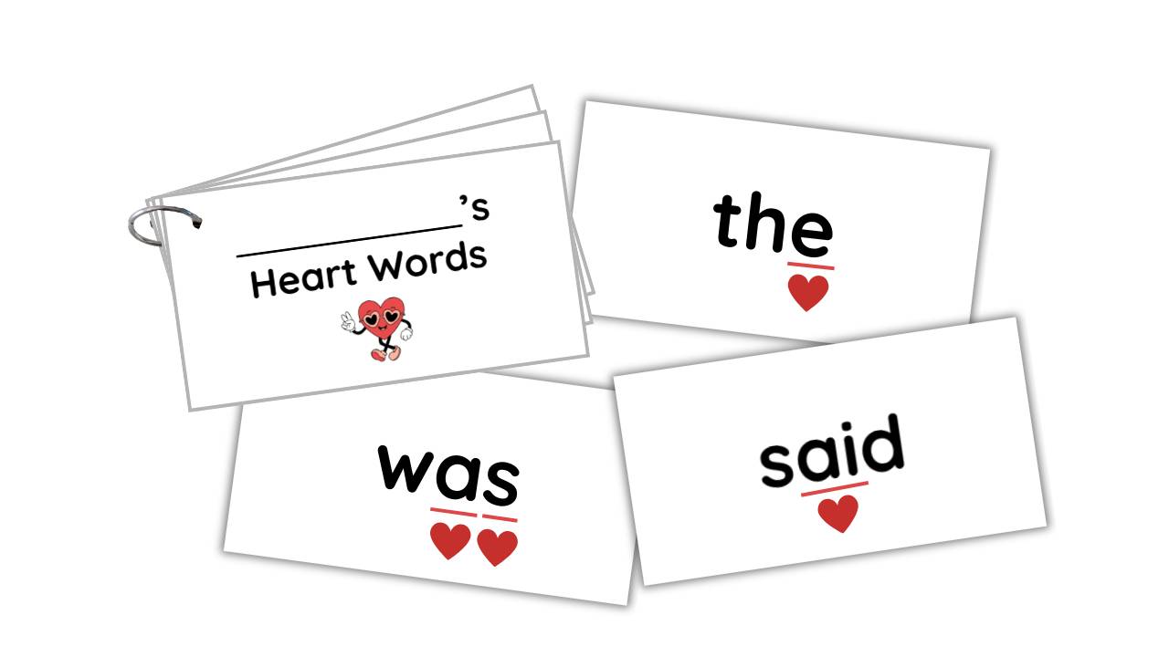 Heart Word Flashcards (For Families)