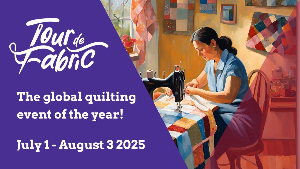 Register for the FREE online quilting event, the Tour de Fabric