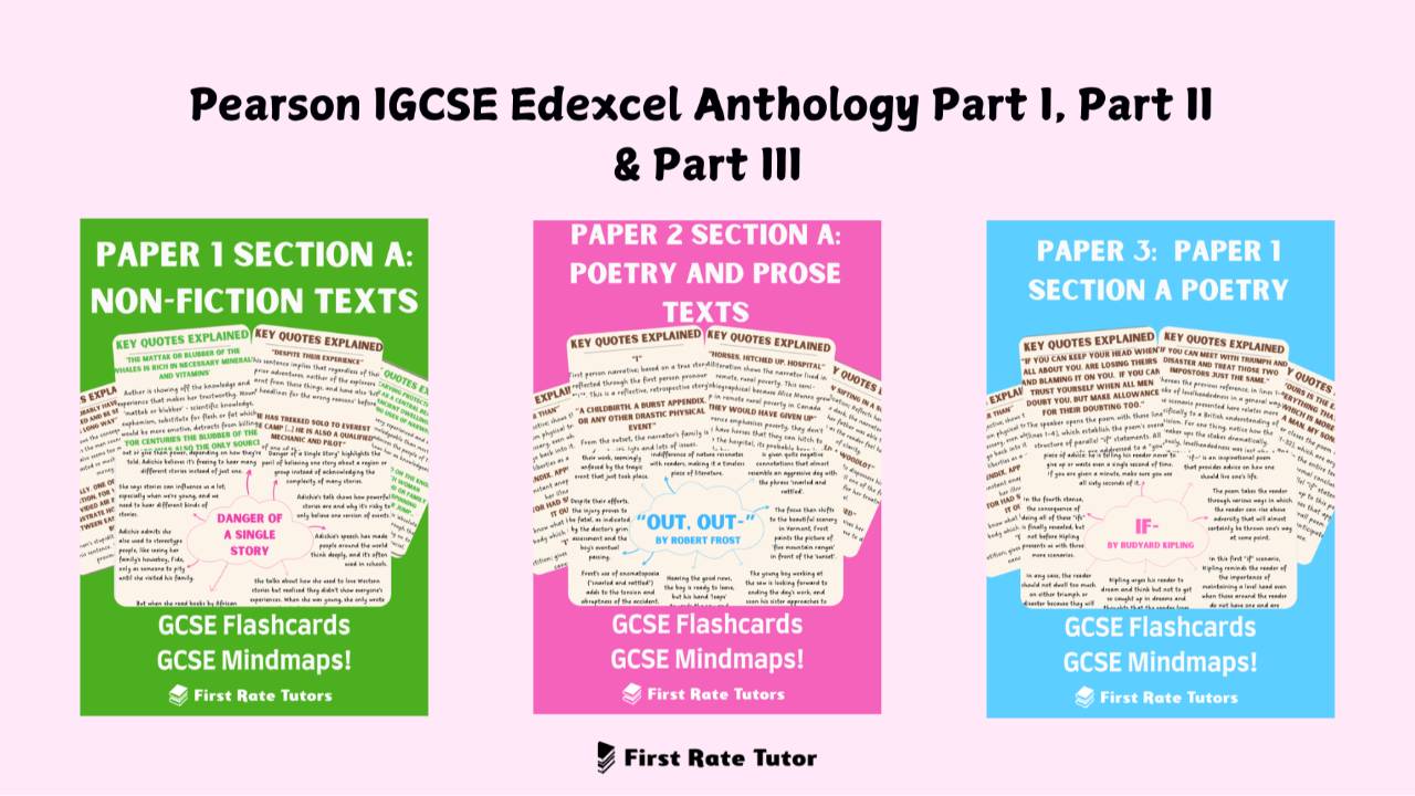 SALE: IGCSE Edexcel Anthology Part I, Part II & Part III Flashcards
