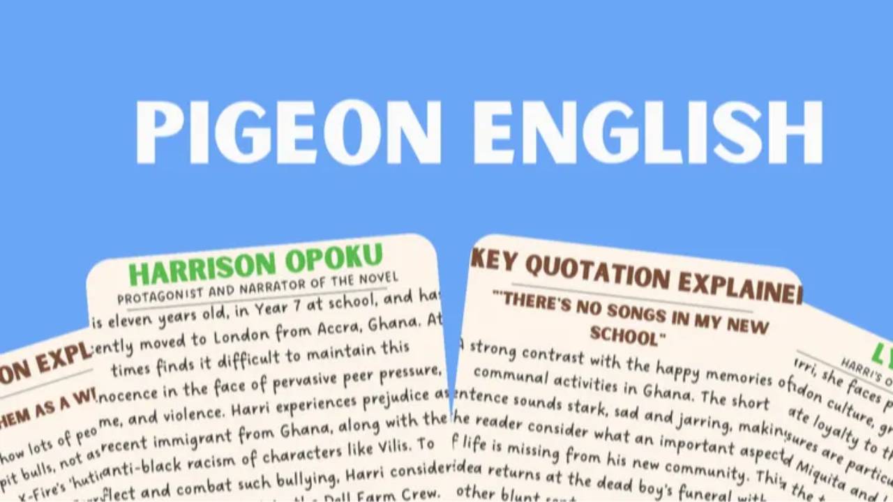 Pigeon English GCSE Mindmap & Flashcards