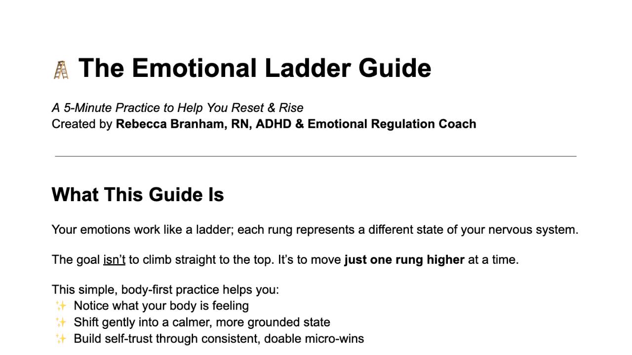 Emotional Ladder Guide | Reset & Regulate Fast