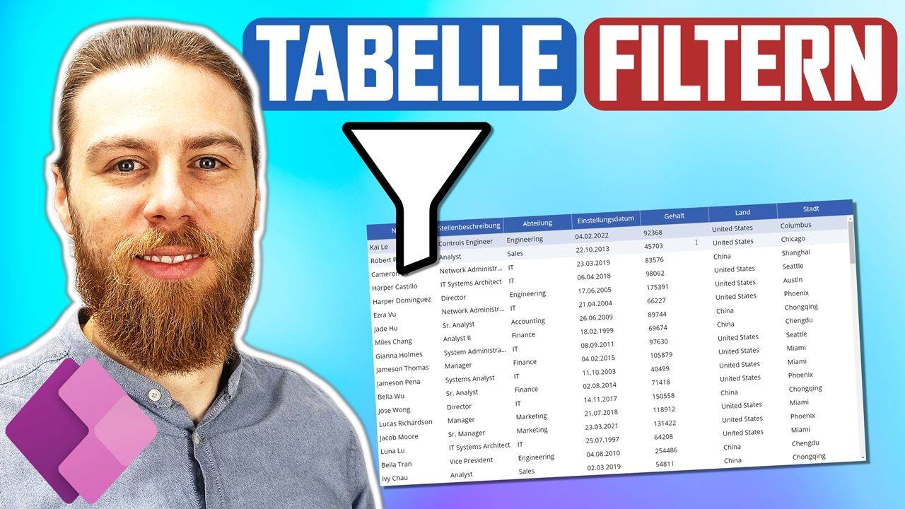 Tabelle filtern