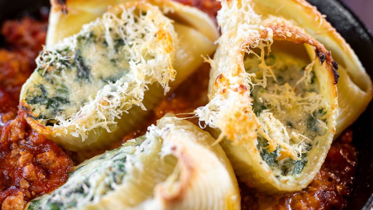 Ricotta-Stuffed Pasta Shells with Pork Ragu