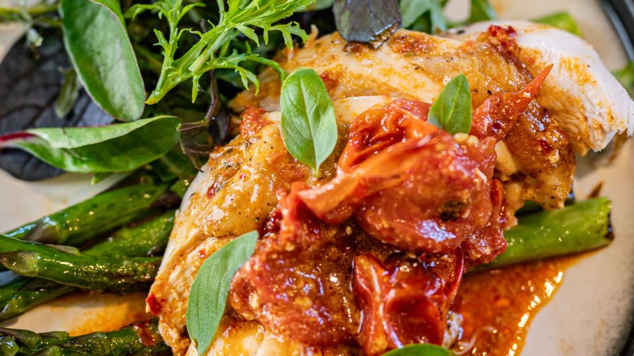 Whole Roast Chicken with Nduja and Tomatoes