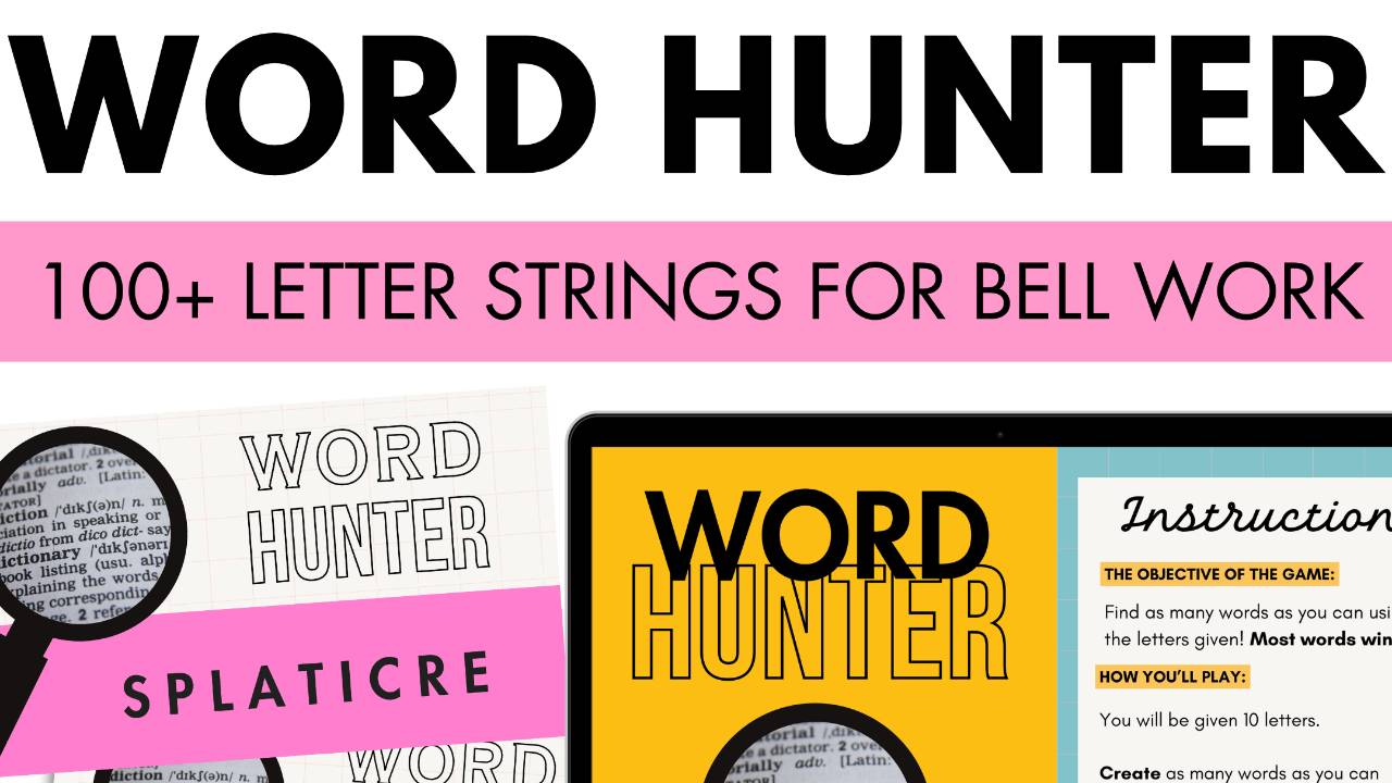 WORD HUNTER! 100+ Slides for a Brain Break, Bell Ringer + More!