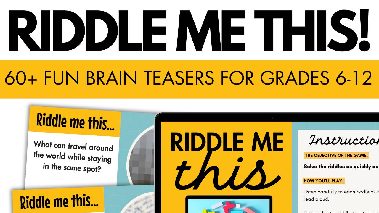Riddle Me This! 60+ Fun Brain Teasers for Brain Breaks + More!