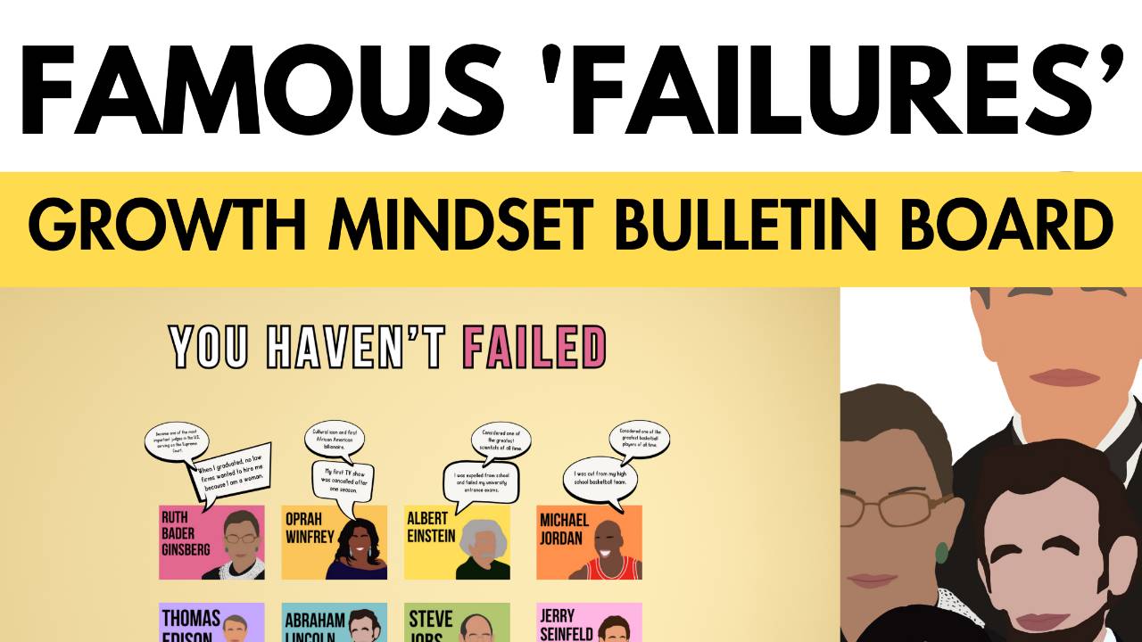 Famous ‘Failures’ Growth Mindset Bulletin Board | SEL Posters