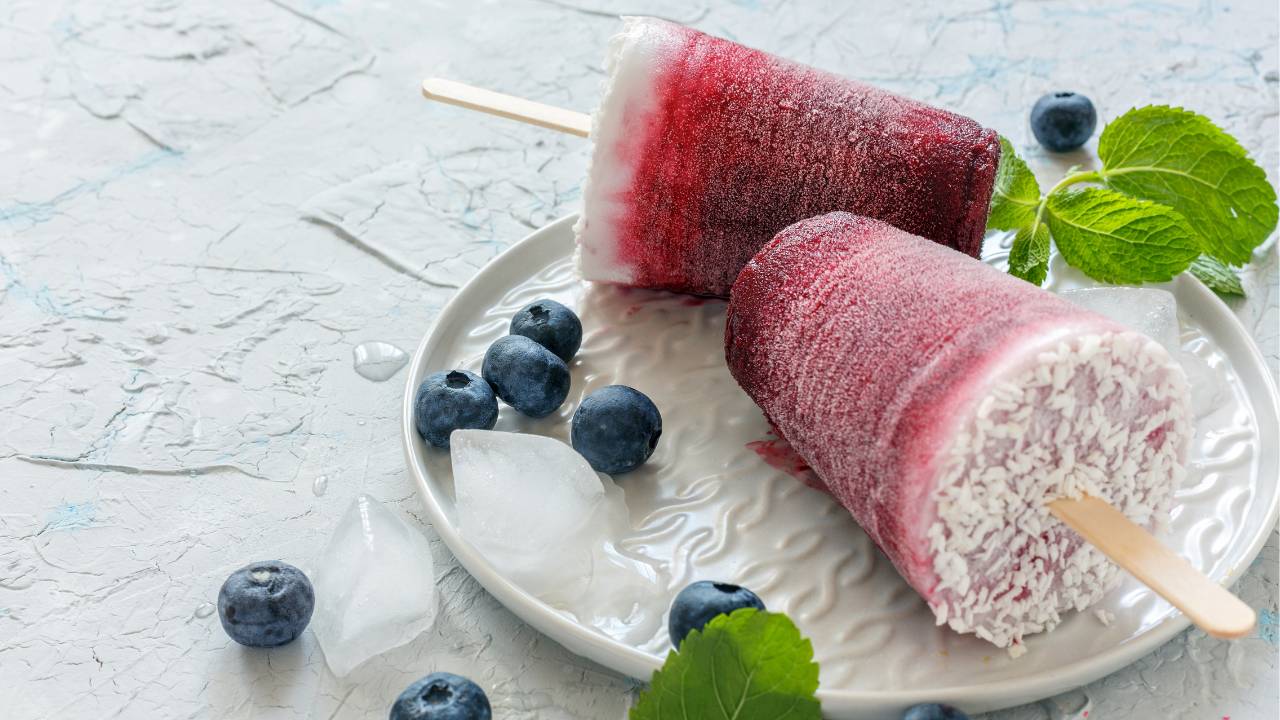 Frozen Berry Coconut Water Popsicles