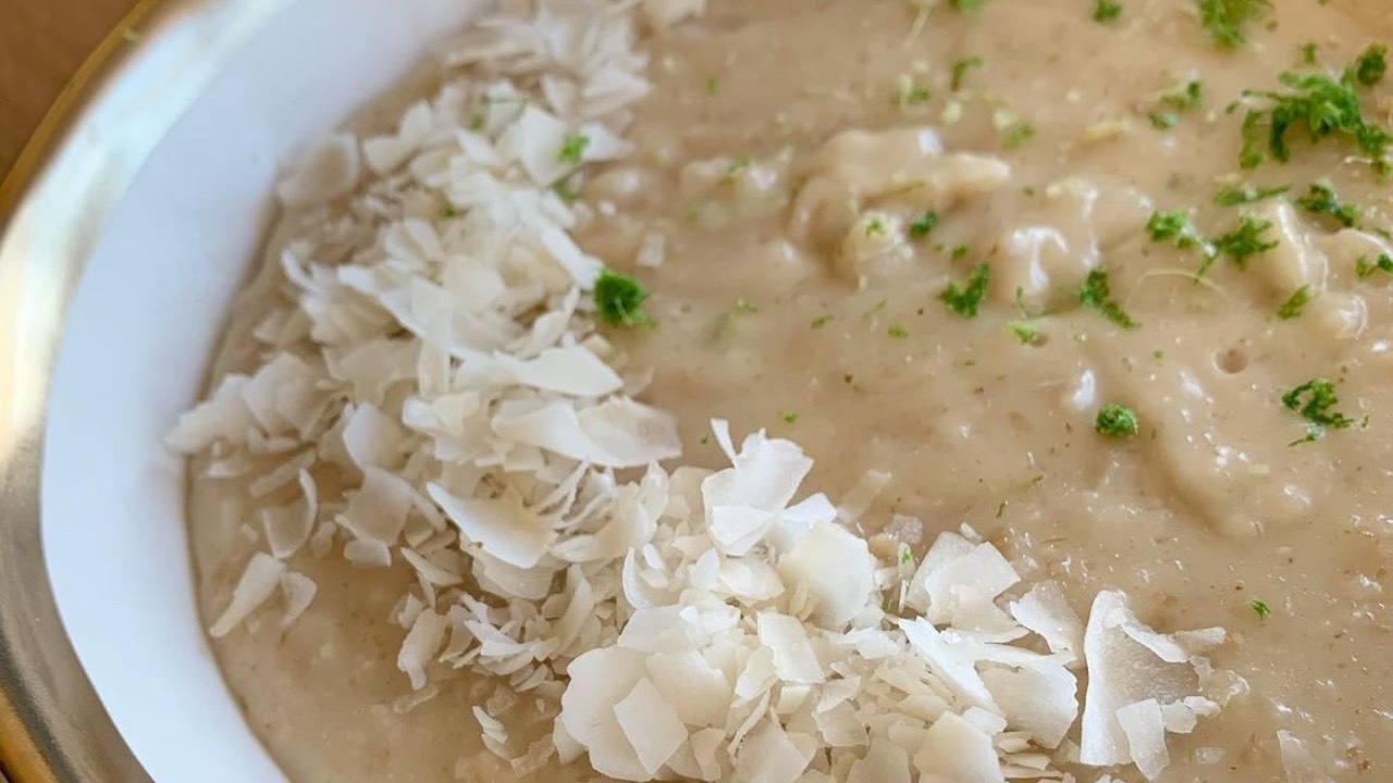 Receta de Avena de Coco, Limón y Jengibre