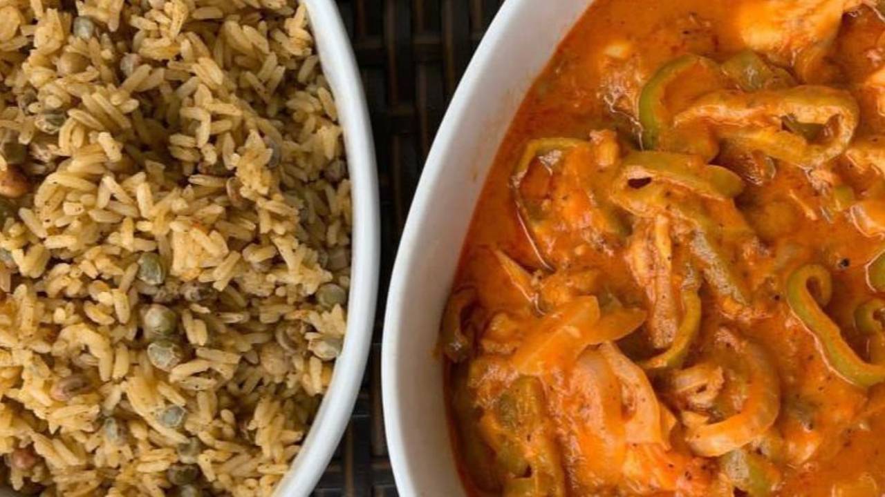 Receta de Pescado con coco y moro de guandules