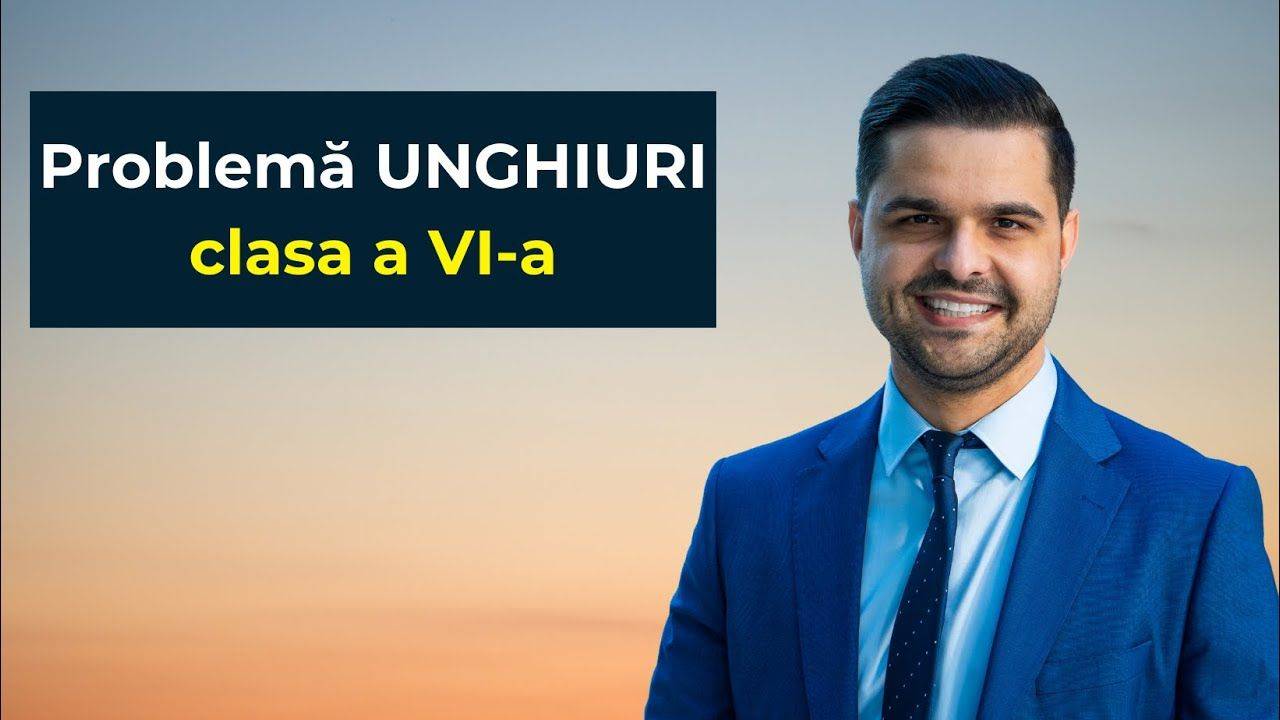 Problemă rezolvată - Unghiuri, Puncte coliniare, clasa a VI-a